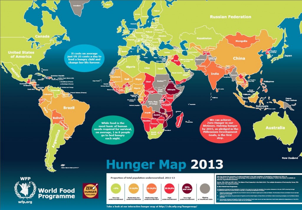 world hunger map 2013 wfp - Global Sherpa